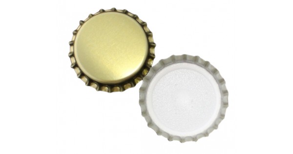 Bouchons-couronne 29 mm or 7.000 pces./carton joint PVC